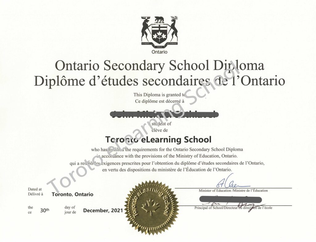 Student Records OSR / Transcripts - Toronto eLearning School